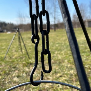 Camp Tripod Rack and Wrought Iron Chain With Hook - Etsy