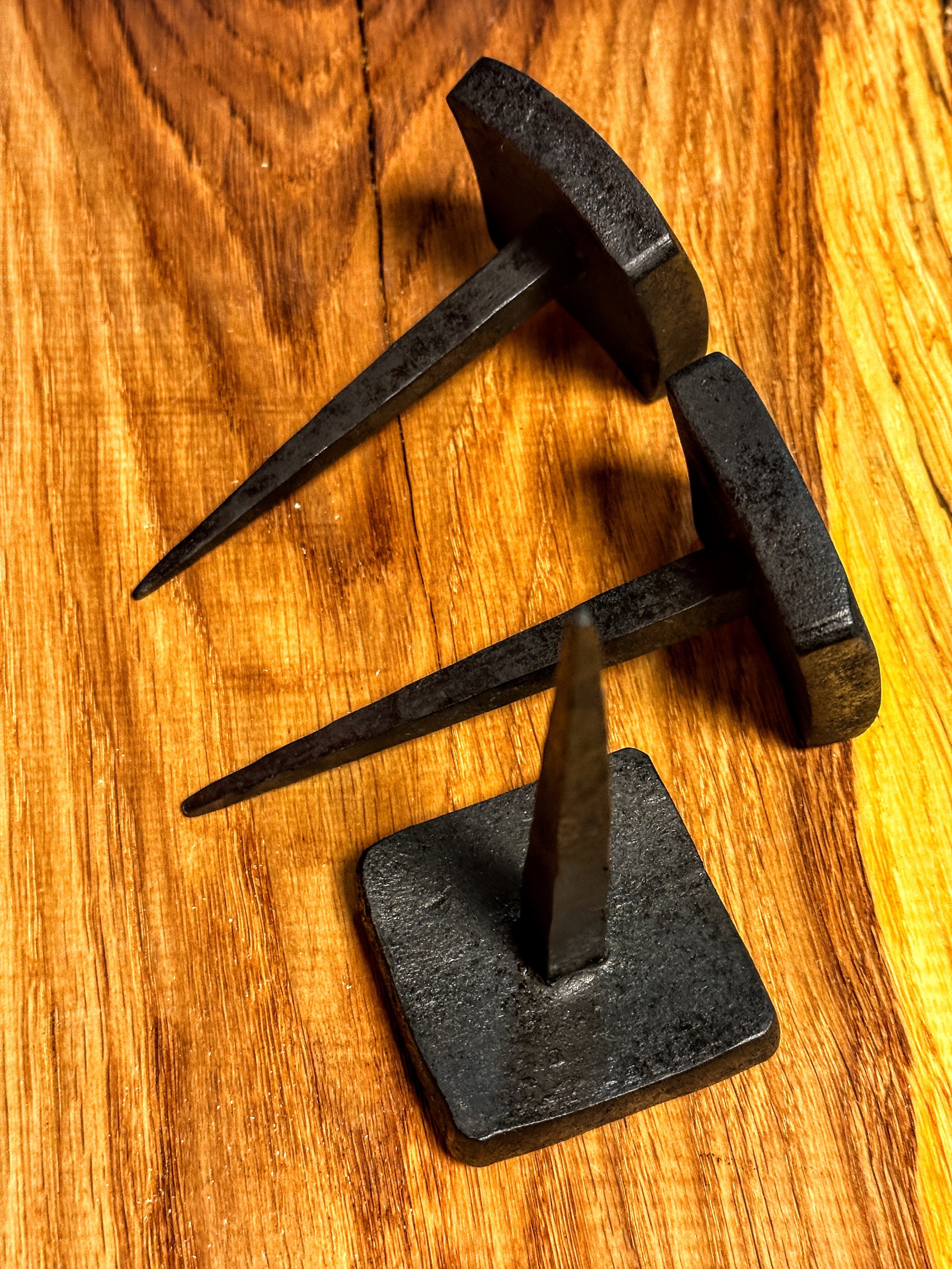Hand Forged Wrought Iron Square Nails, Black Finish, DIY Project - Etsy