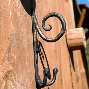 Handcrafted Wrought Iron Hook - Approx. 15cm Length - Golden Black ...