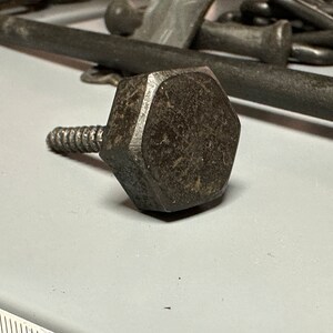 Hand Forged Black Iron Hex Head Screws, DIY Project - Etsy
