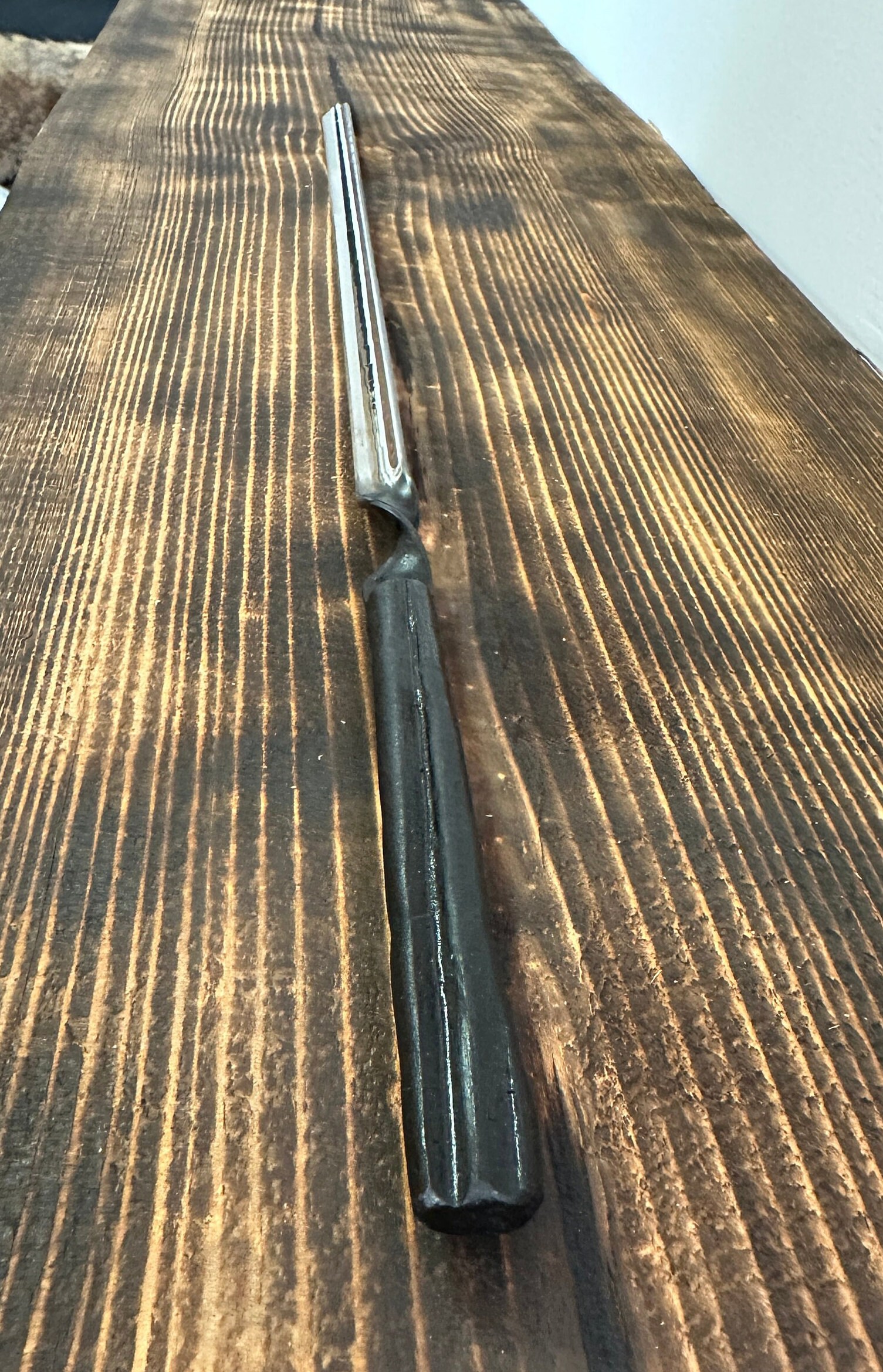 Handmade Wrought Iron BBQ Skewer, Forged Steel Blade - Etsy