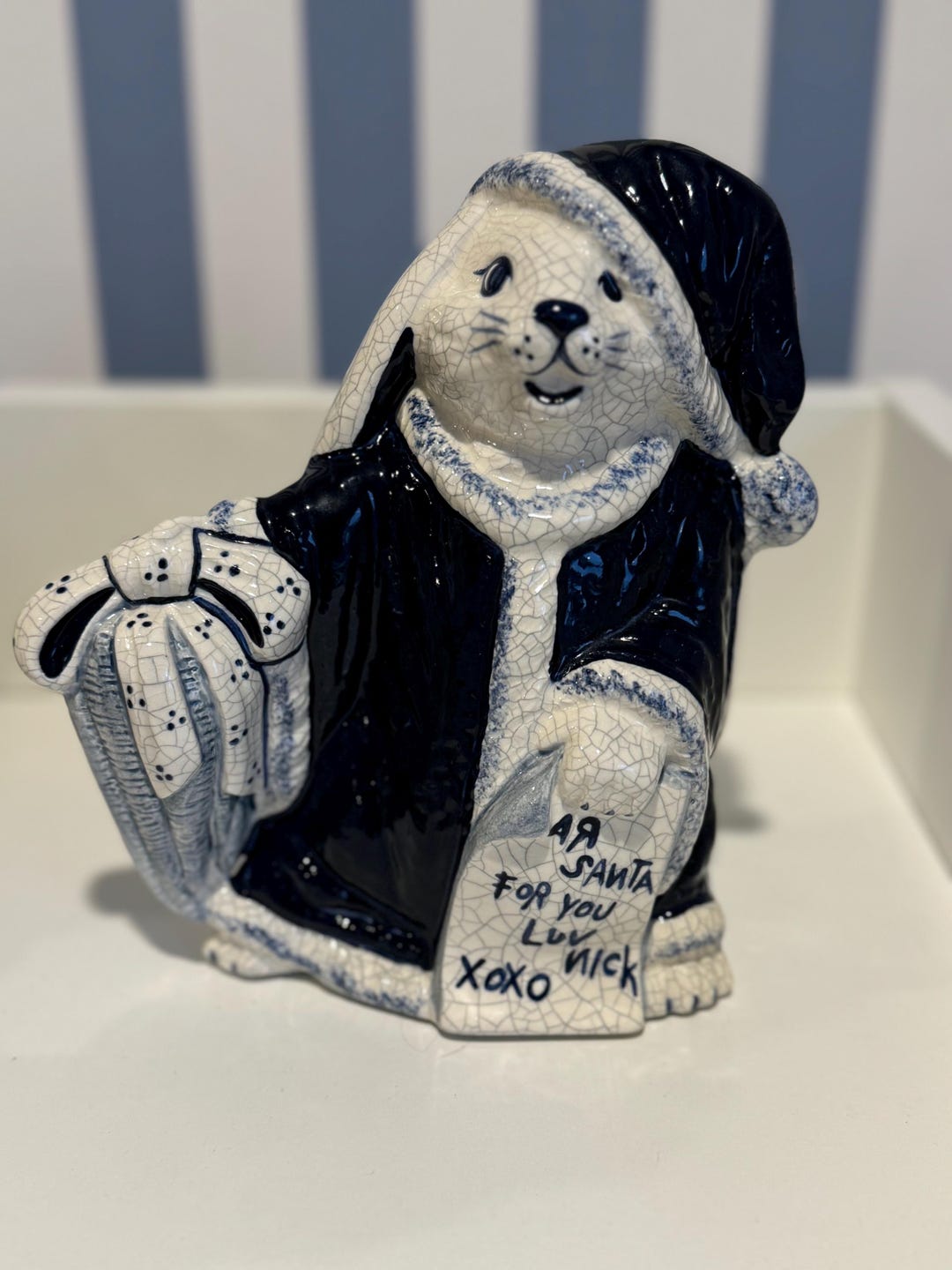 Vintage Potting Shed Dedham Pottery Bunny Rabbit Santa Rare - Etsy