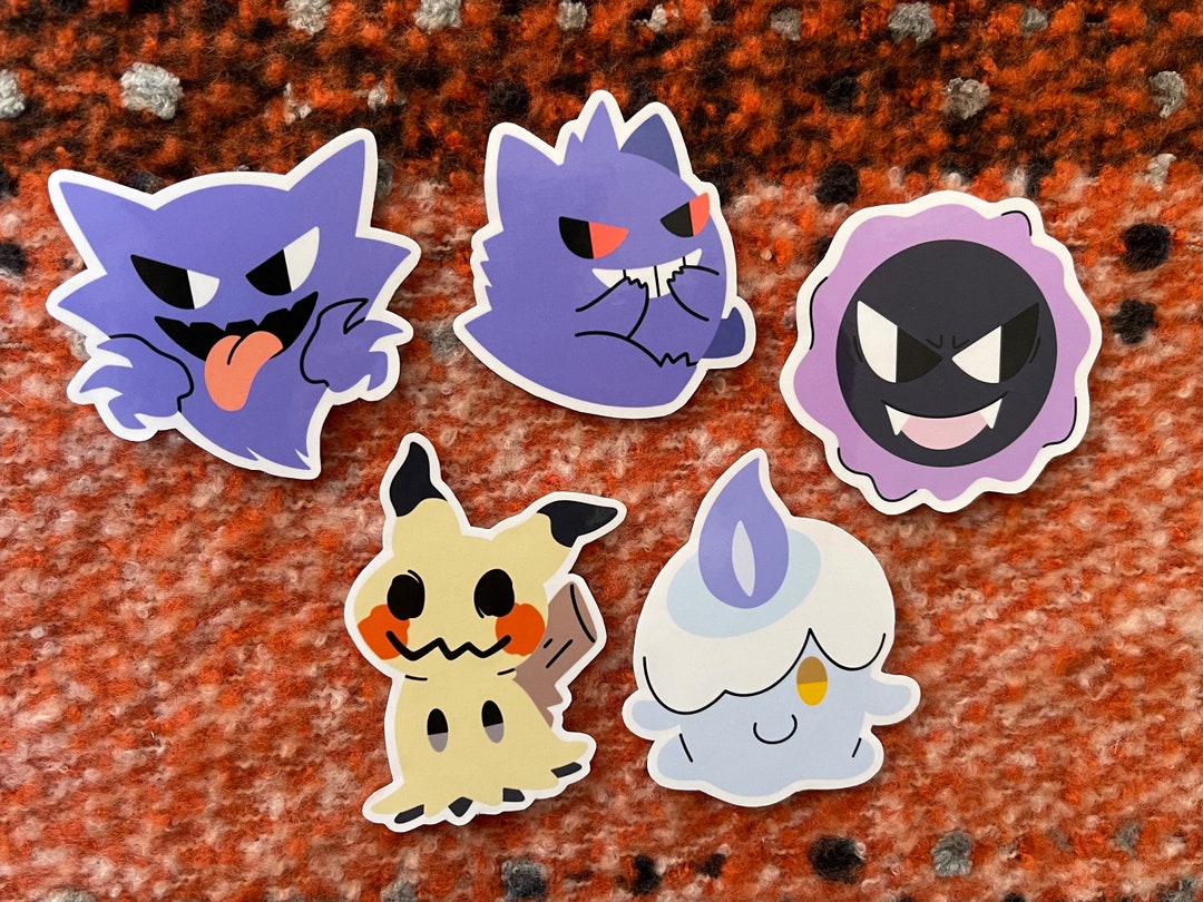 Ghost Pokemon Stickers : Gengar, Haunter, Gastly, Mimikyu, Litwick - Etsy