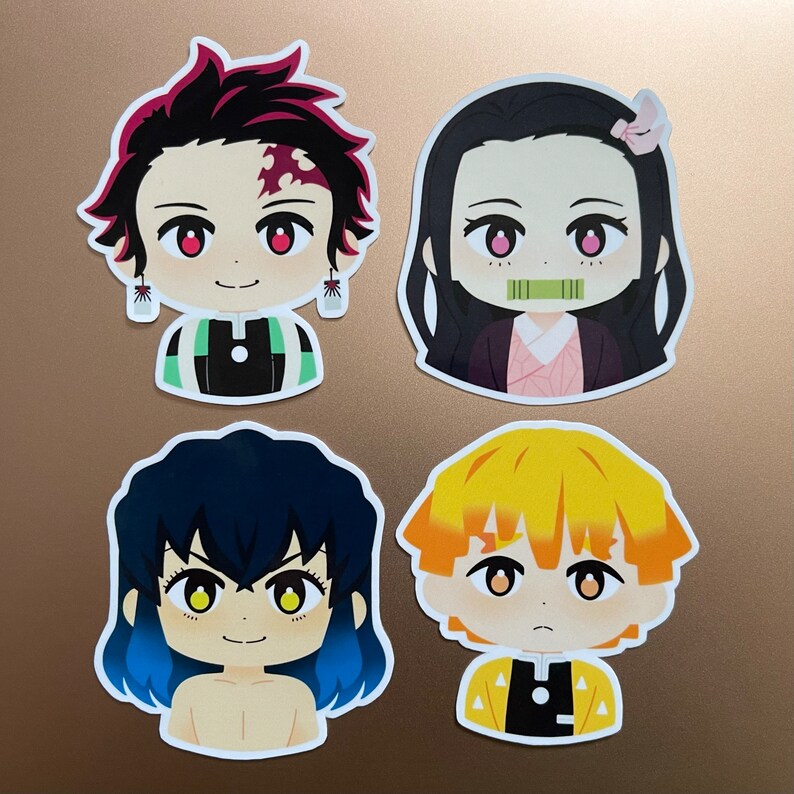 Demon Slayer Stickers : Tanjiro, Nezuko, Inosuke, Zenitsu - Kimetsu No ...