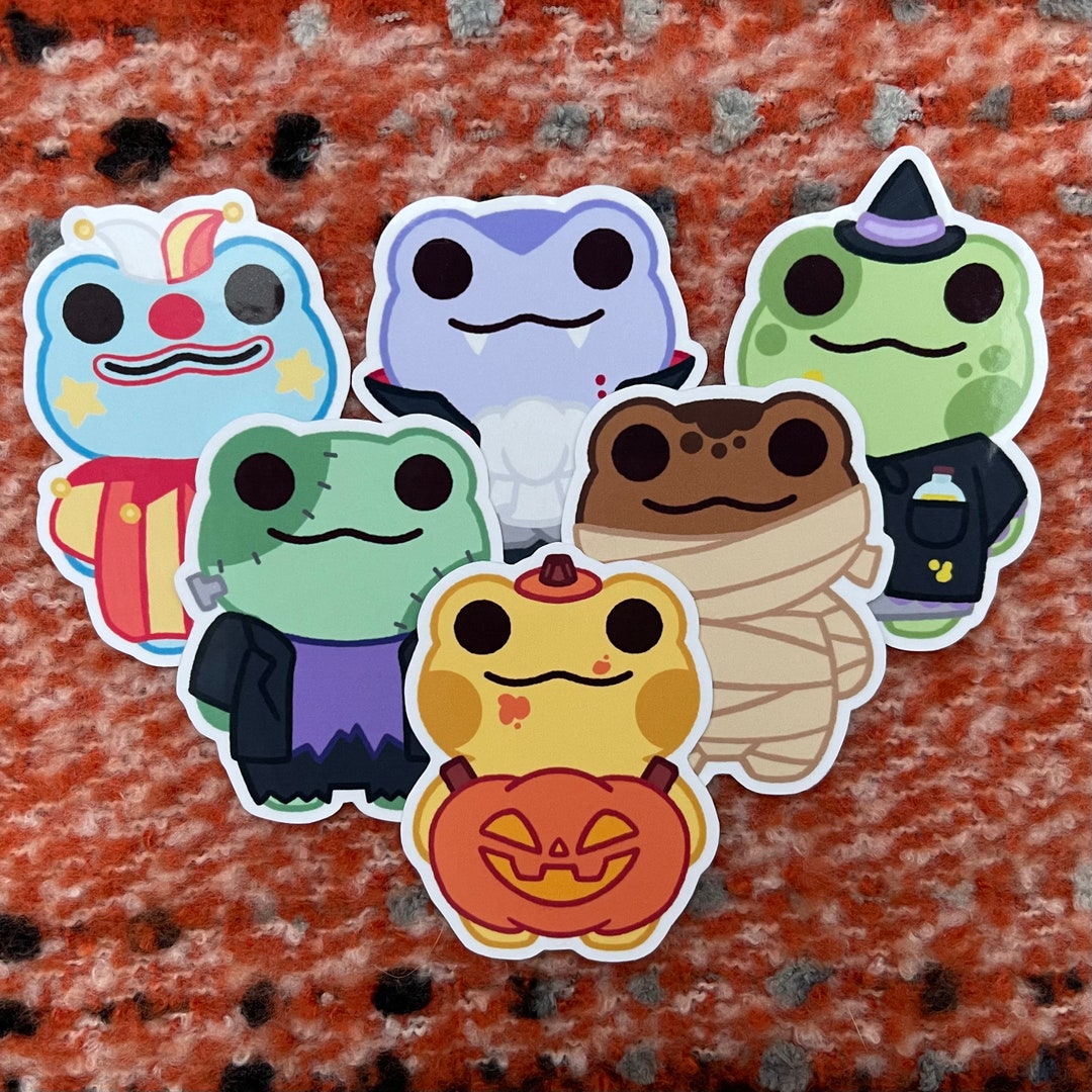 Cute Halloween Costume Frog Sticker - Etsy