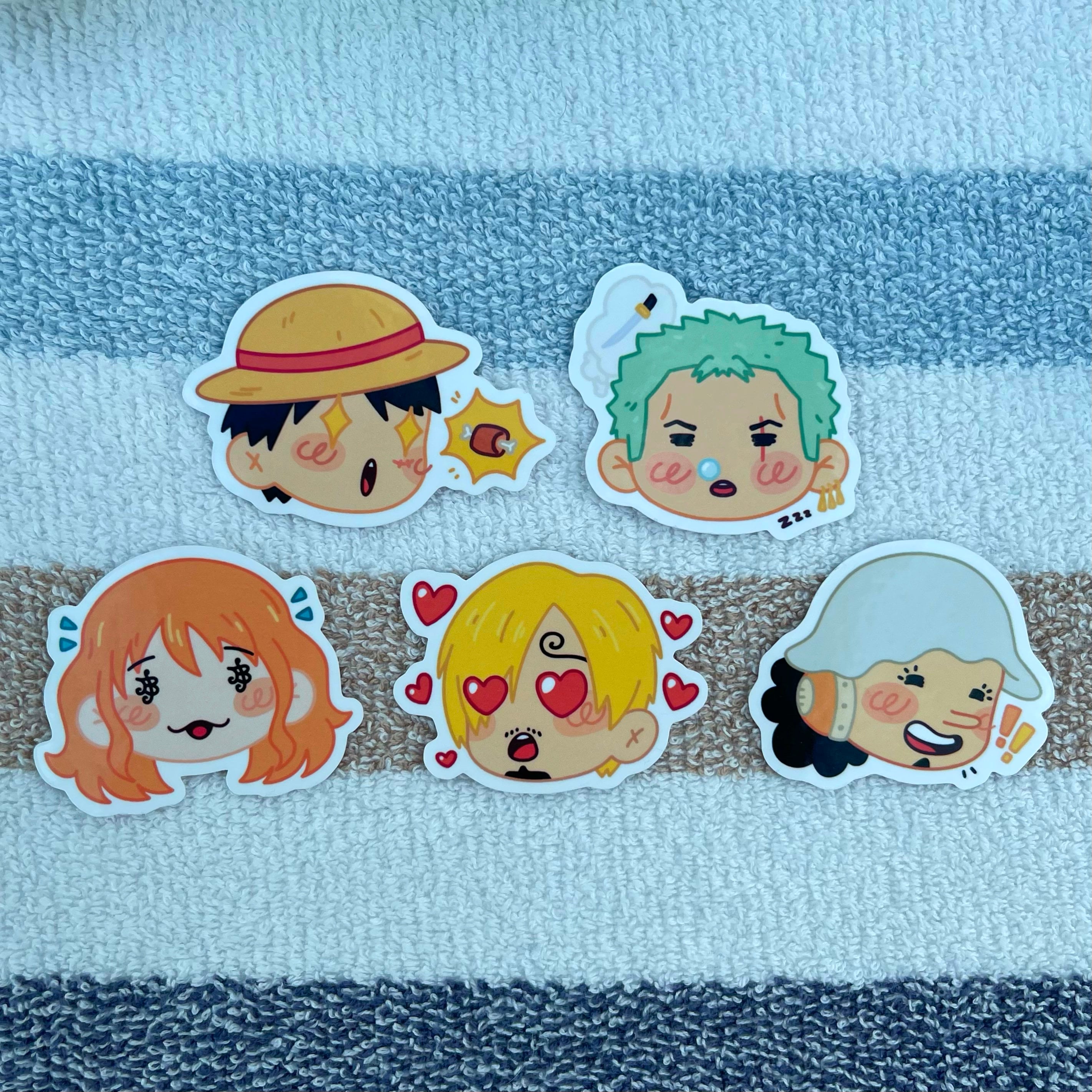 One Piece Stickers : Luffy, Zoro, Nami, Sanji, Usopp, Chopper, Robin ...