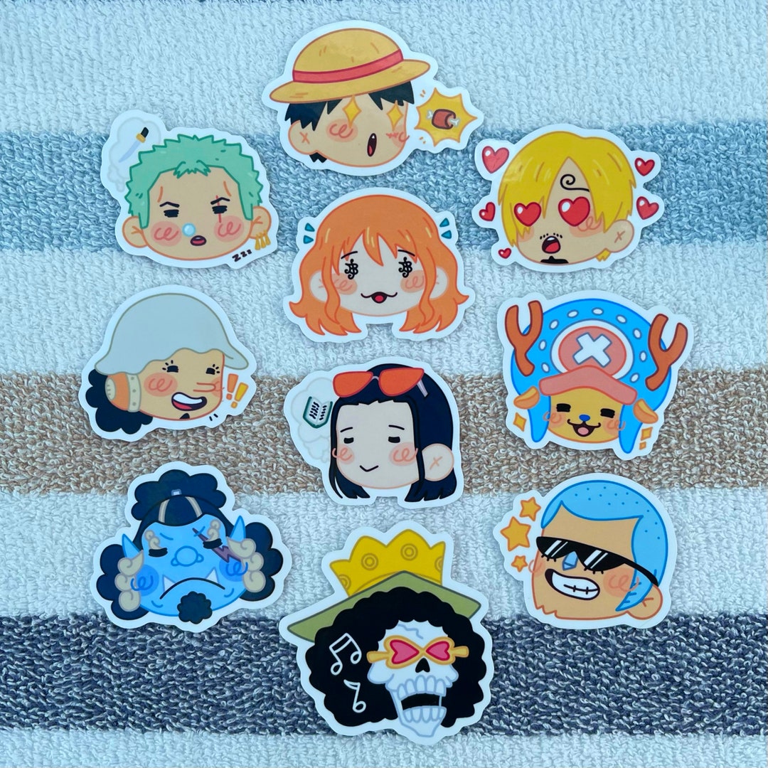 One Piece Stickers : Luffy, Zoro, Nami, Sanji, Usopp, Chopper, Robin ...