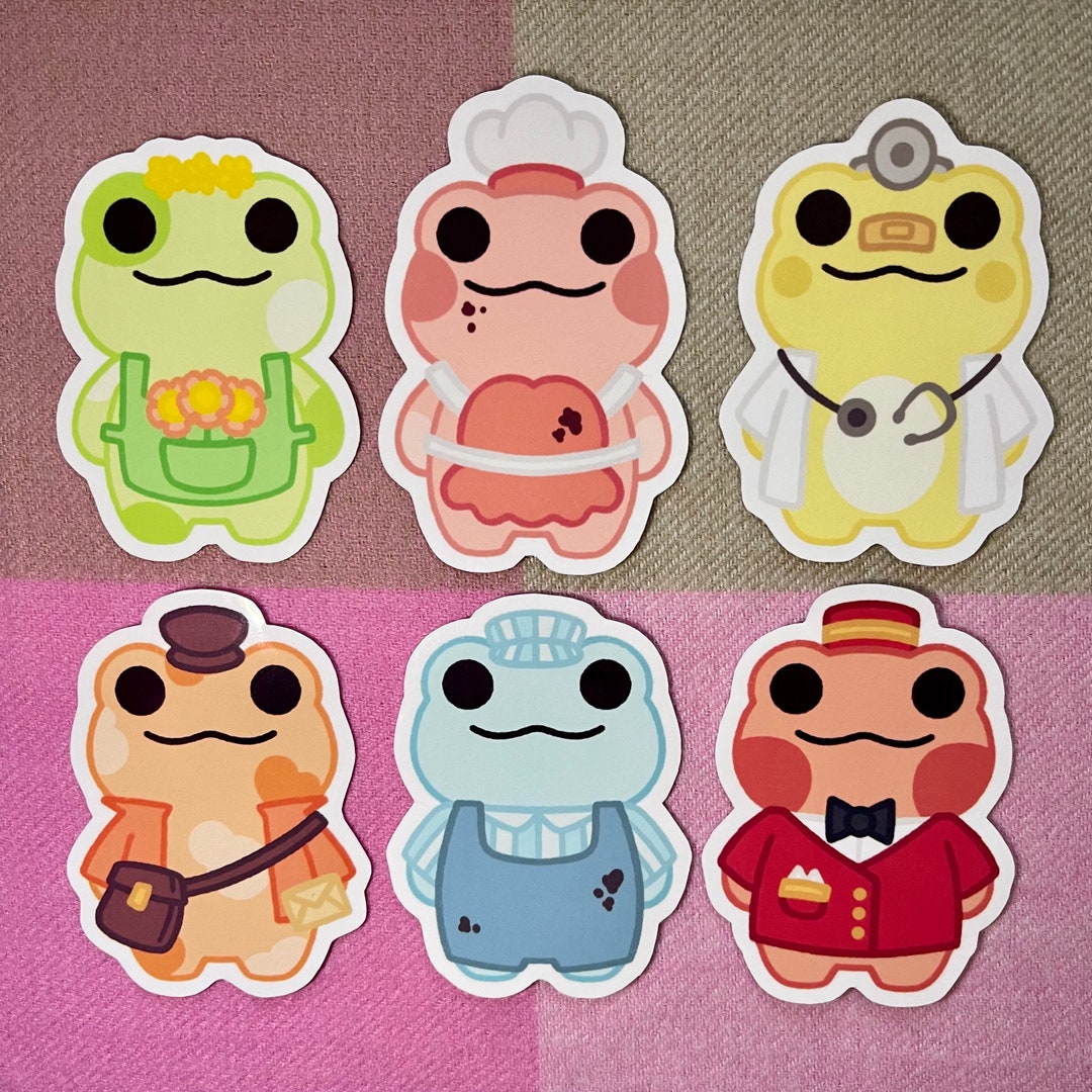 Cute Frog Stickers : Frogs With Jobs - Florist, Baker, Post Frog ...