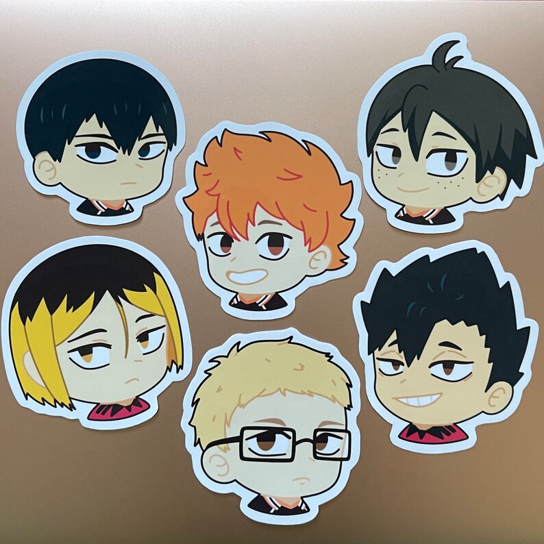 HQ Stickers : Karasuno and Nekoma Hinata, Kageyama, Tsukishima ...