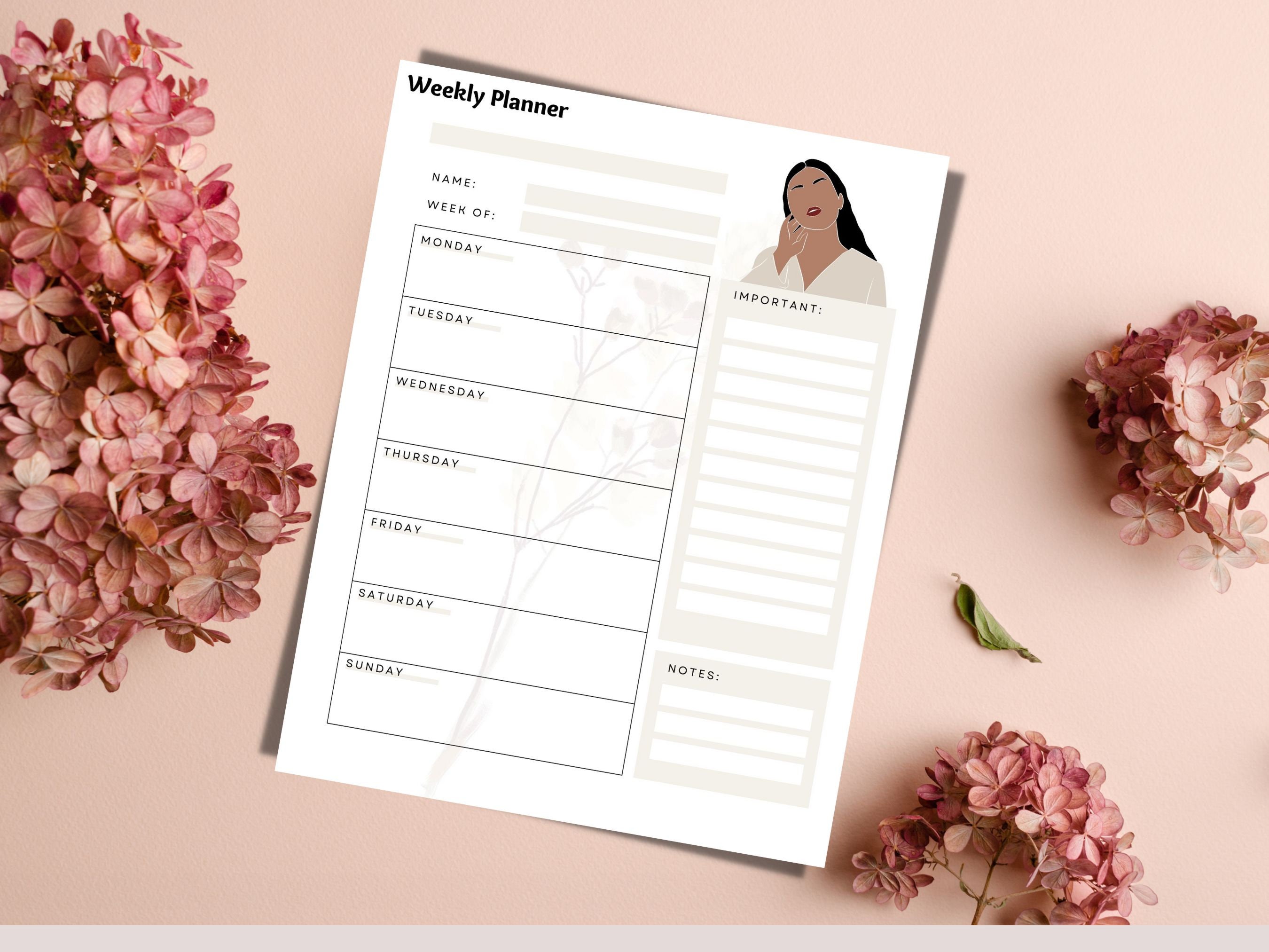 Weekly Planner Printable to Do List, Minimal Weekly Schedule, Weekly ...