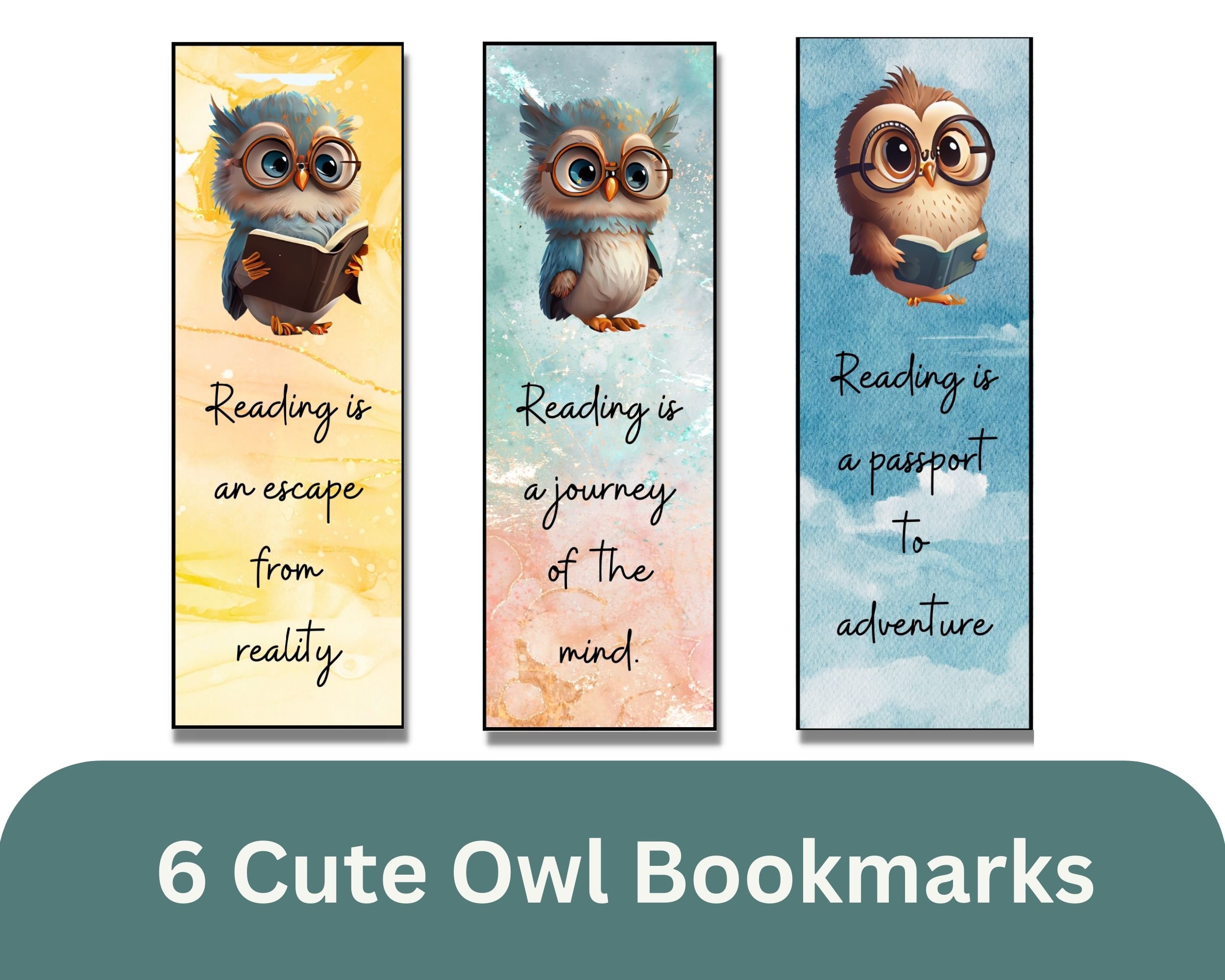 Owl Bookmark Inspirational Quote Bookmark Owl Cute Bookmark Owl Lover ...