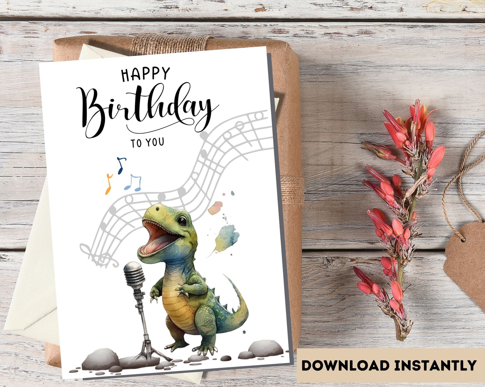 Dinosaur Birthday Card T-rex Birthday Card Singing T-rex - Etsy
