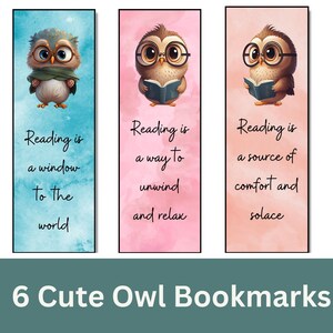 Owl Bookmark Inspirational Quote Bookmark Owl Cute Bookmark Owl Lover ...