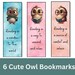 Owl Bookmark Inspirational Quote Bookmark Owl Cute Bookmark Owl Lover ...