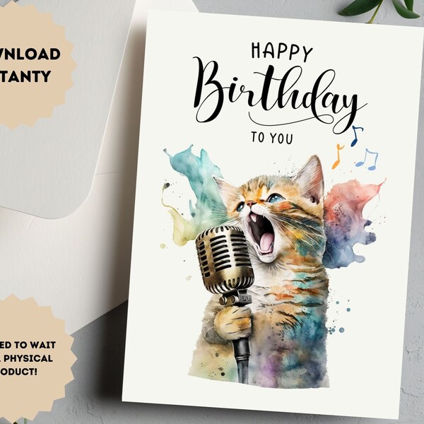 Cat Birthday Card - Etsy