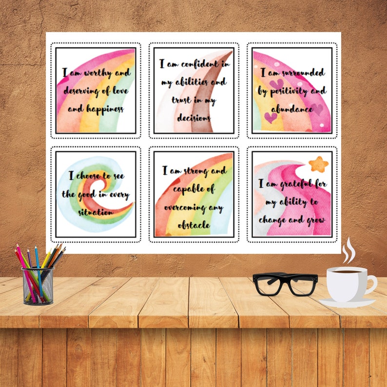 Digital Affirmation Cards for Daily Positive Affirmations, Mindfulness ...