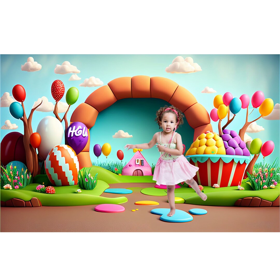 Easter Digital Backdrop 2 Easter Digital Background With Easter Bunny and Easter Eggs. Photoshop ...