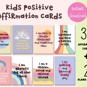 Positive Affirmation Cards for Kids Positive Messages for Kids in ...