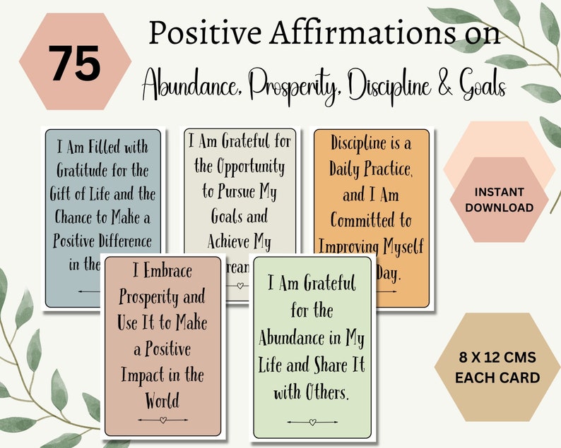 Positive Affirmation Cards, Printable Affirmation Cards Printable ...