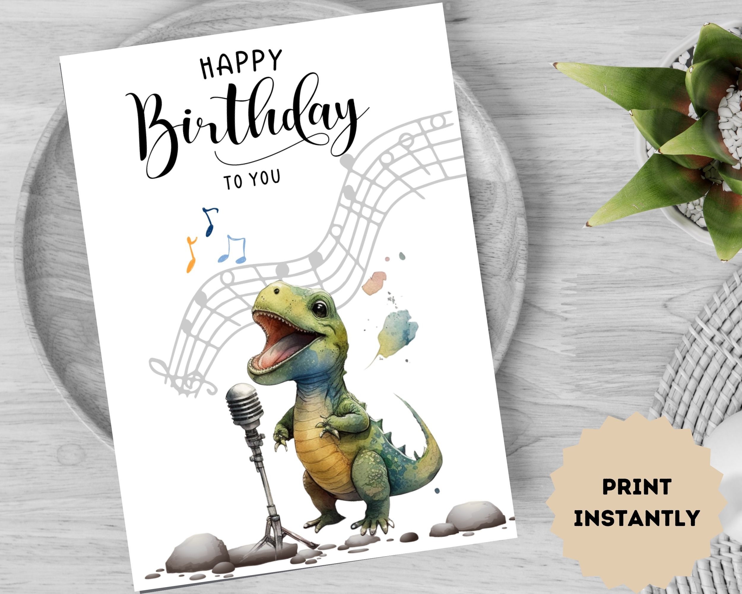 Dinosaur Birthday Card, T-rex Birthday Card Singing, T-rex Card, Funny ...