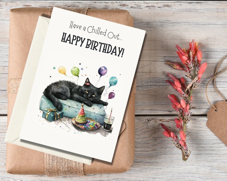 Cat Birthday Cards, Birthday Cards for Him Her, Cat Lovers Birthday ...