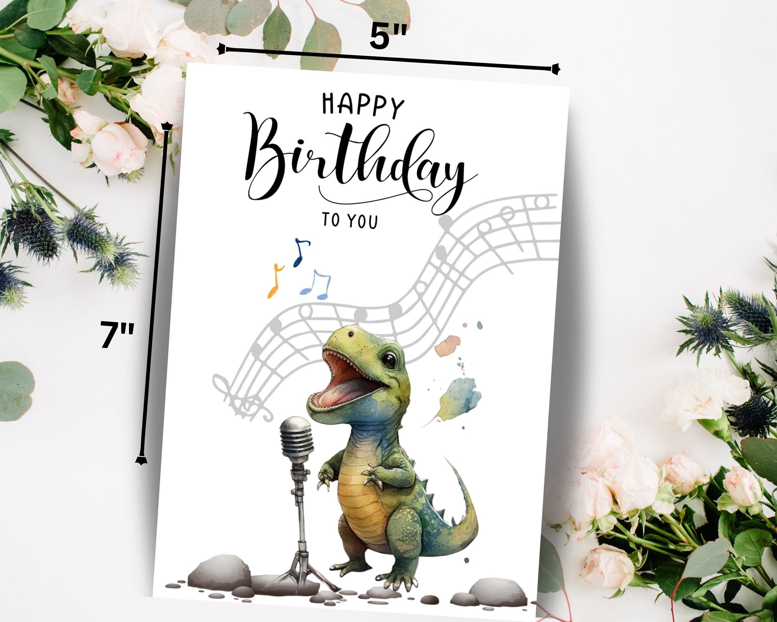 Dinosaur Birthday Card, T-rex Birthday Card Singing, T-rex Card, Funny ...