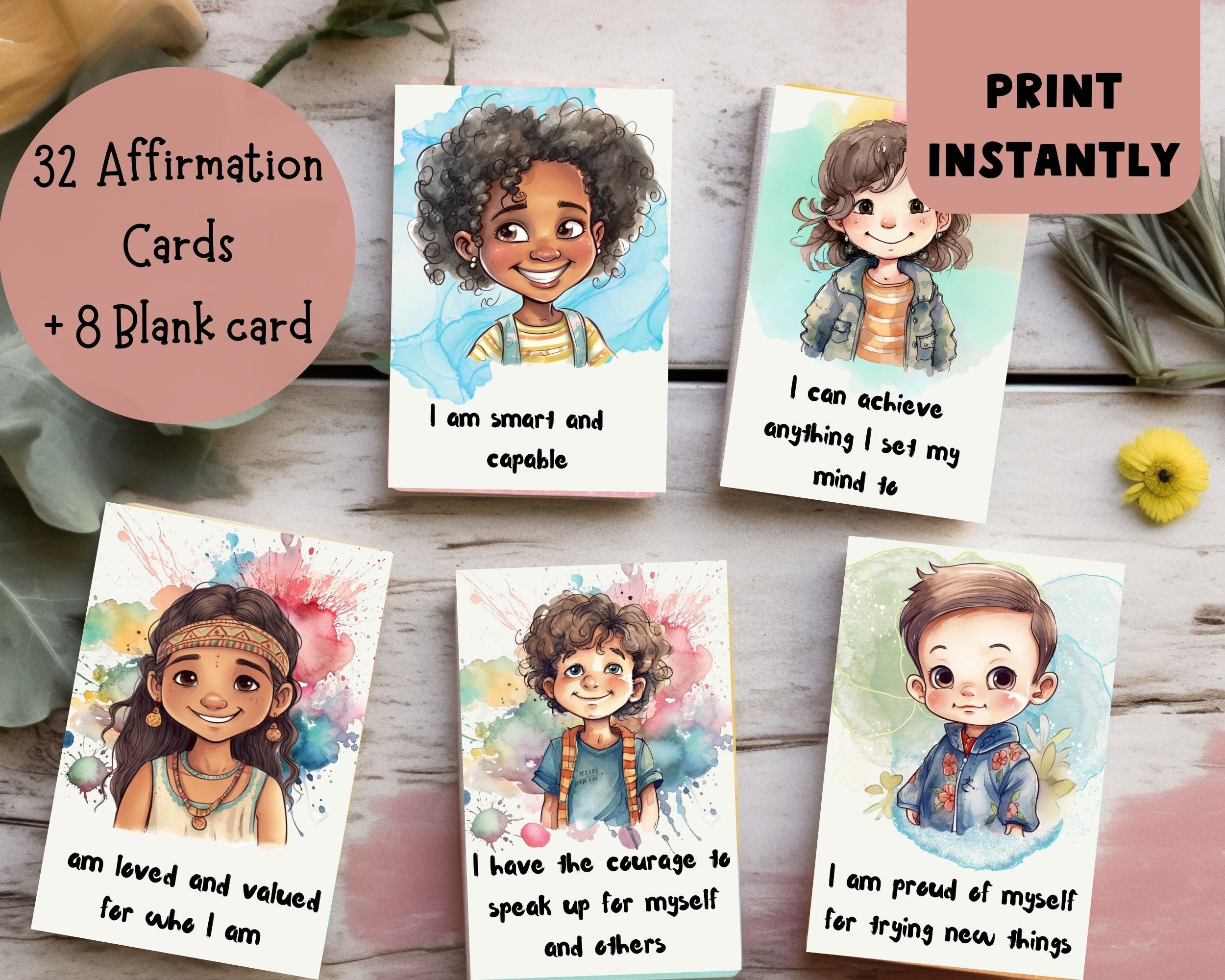 Positive Affirmation Cards for Kids Positive Messages for Kids in ...