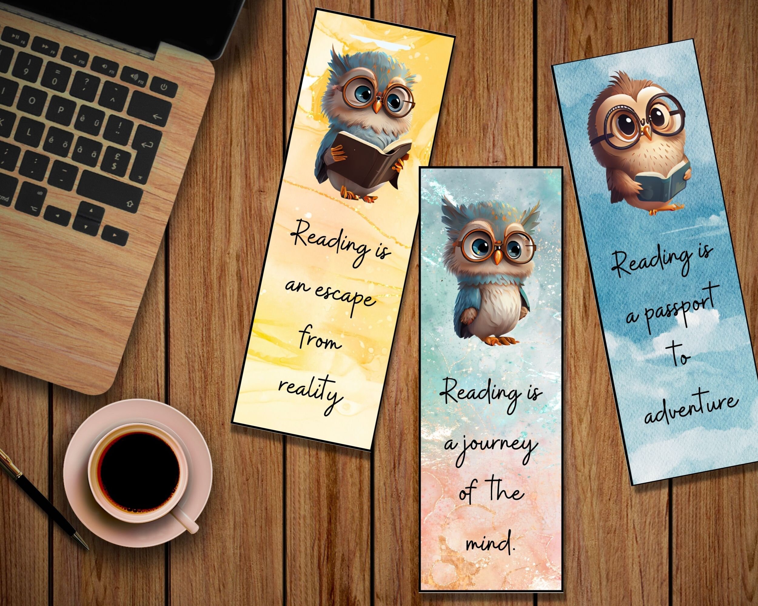 Owl Bookmark Inspirational Quote Bookmark Owl Cute Bookmark Owl Lover ...
