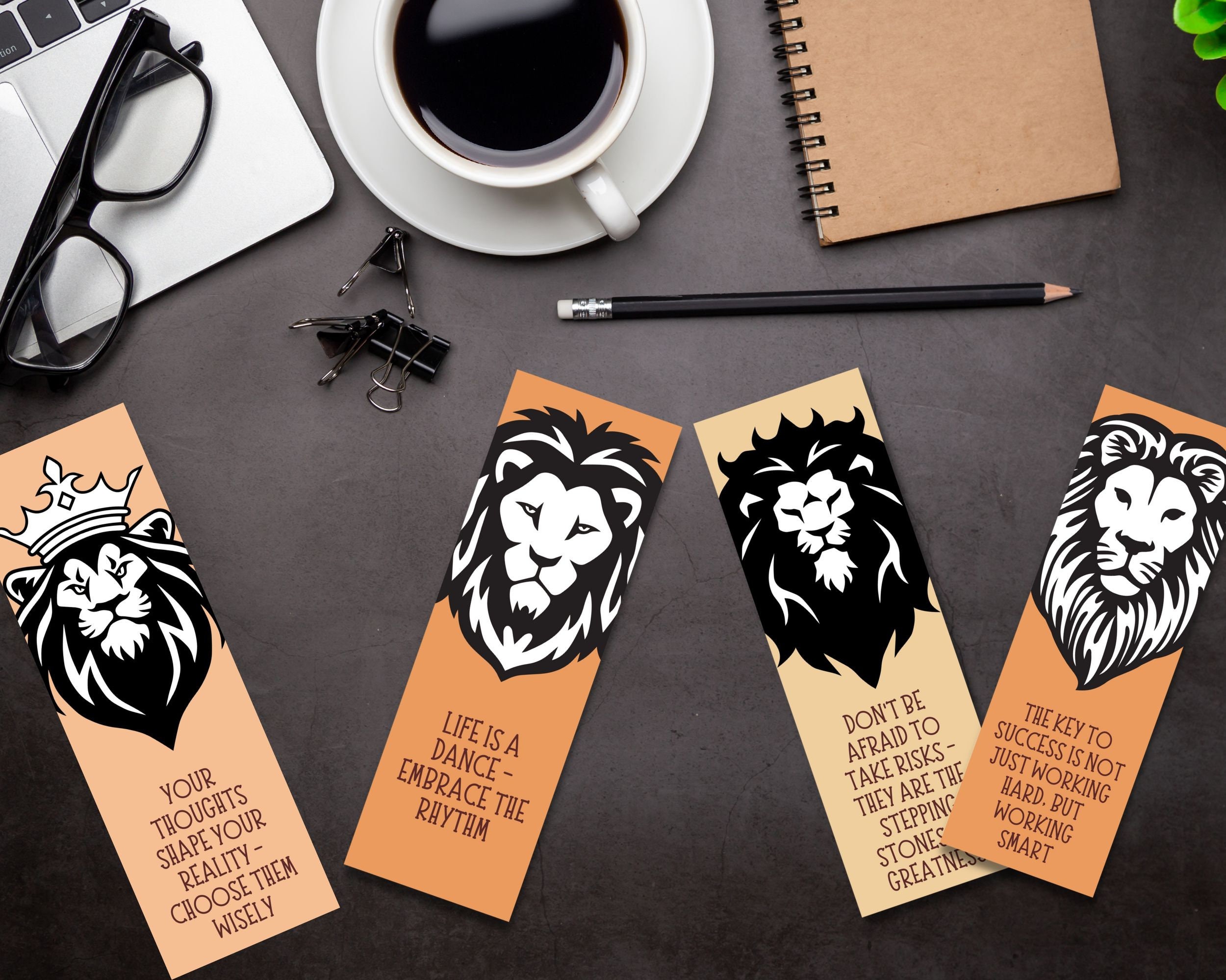 Lion Bookmark Printable Cute Lion Bookmark Digital Animal Bookmark Big ...