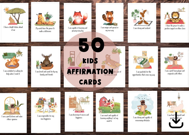 Kids Affirmation Cards for Positive Mindset, Boho Positive Affirmation ...