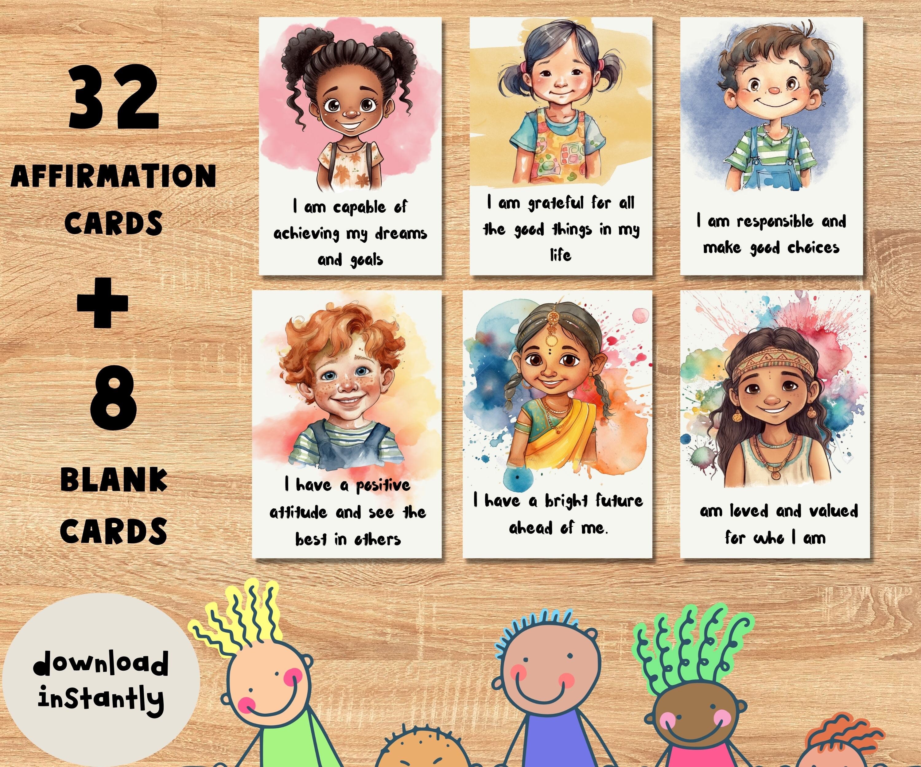 Positive Affirmation Cards for Kids Positive Messages for Kids in ...