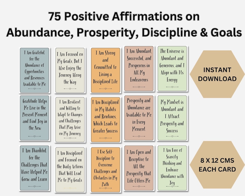 Positive Affirmation Cards, Printable Affirmation Cards Printable ...