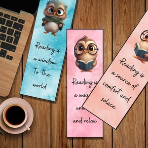 Owl Bookmark Inspirational Quote Bookmark Owl Cute Bookmark Owl Lover ...