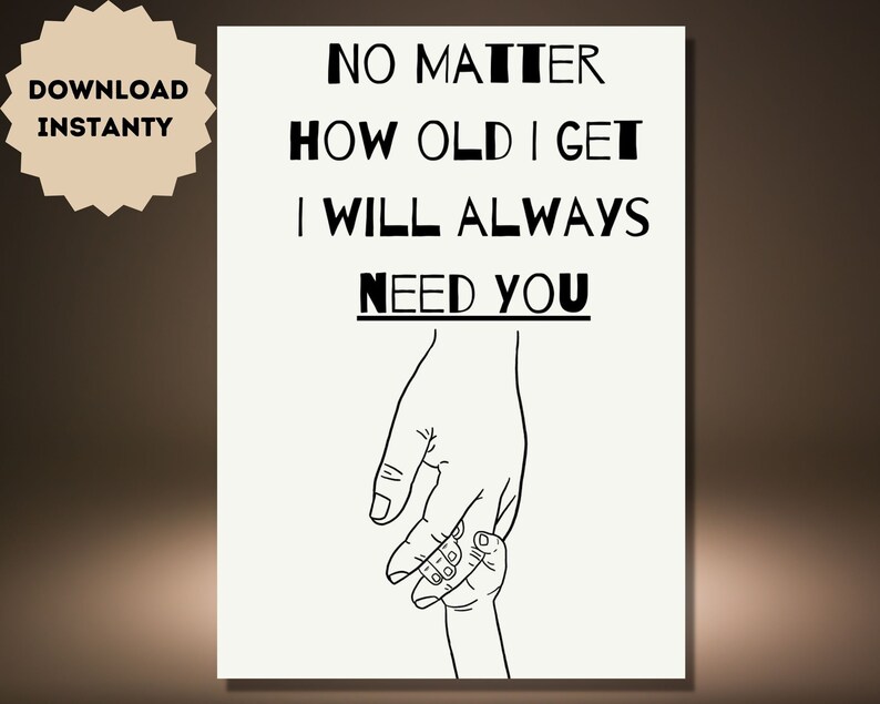 Printable Mothers Day Card, Fathers Day Printable, Loving Card for the ...