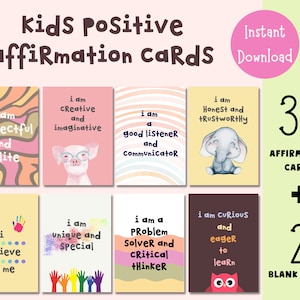 Positive Affirmation Cards for Kids Positive Messages for Kids in ...
