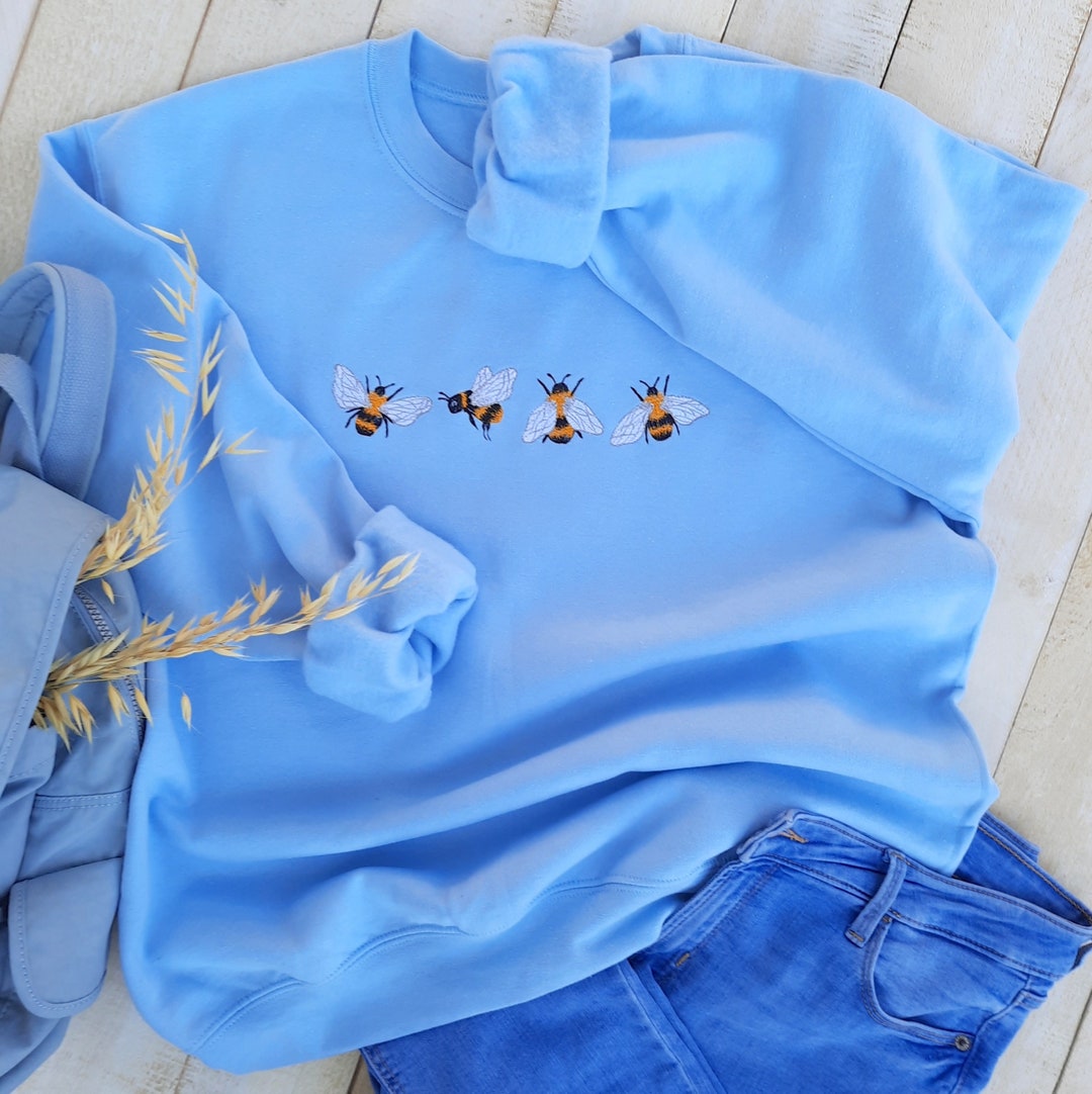 Bees Embroidered Sweatshirt Gift, Embroidered Bees Sweater, Bee Lover ...