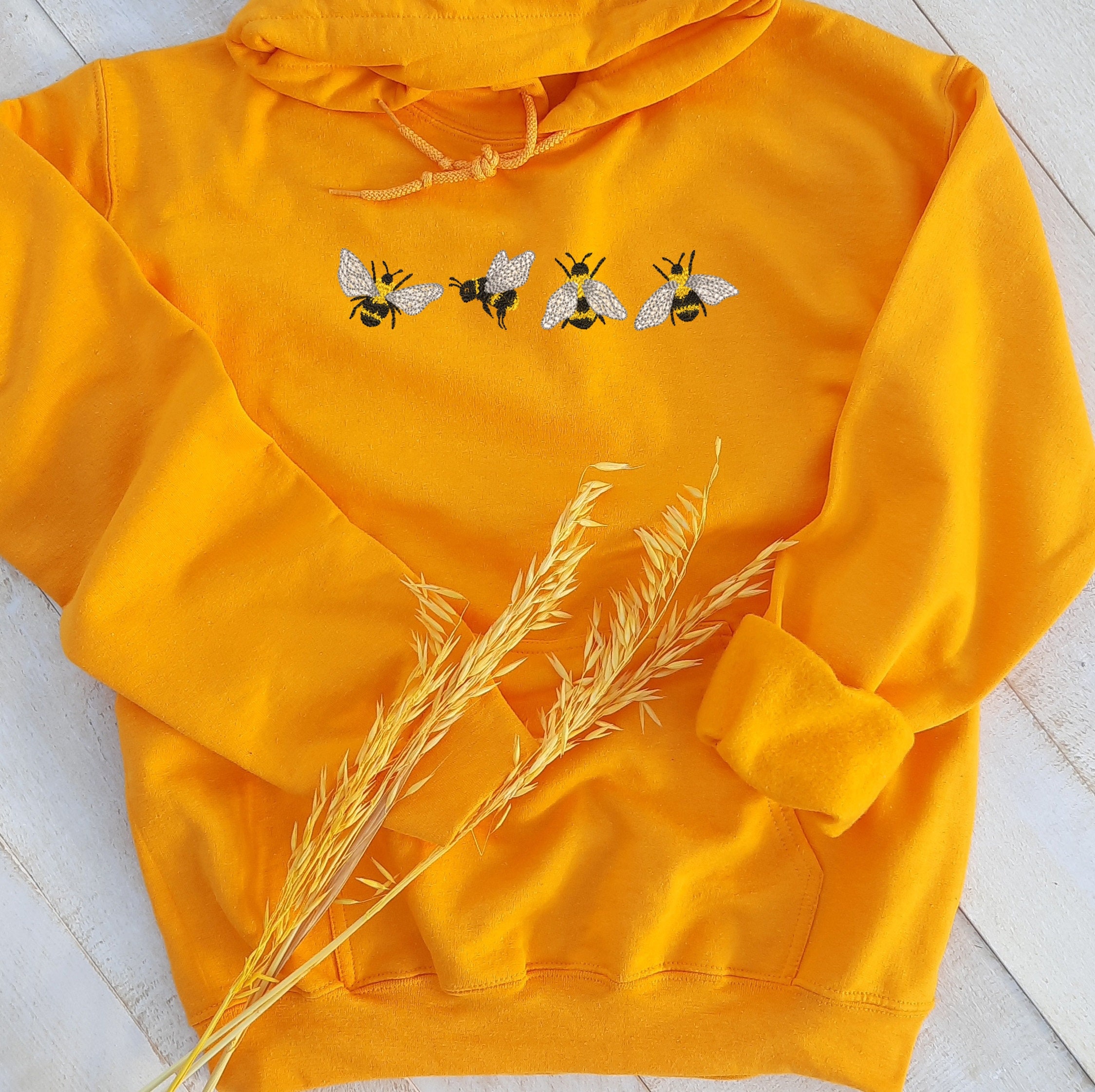 Bees Embroidered Hoodie, Cute Bees Hoodie, Bees Lover Hoodie, Themed Gifts Bee, Gift for Bees ...