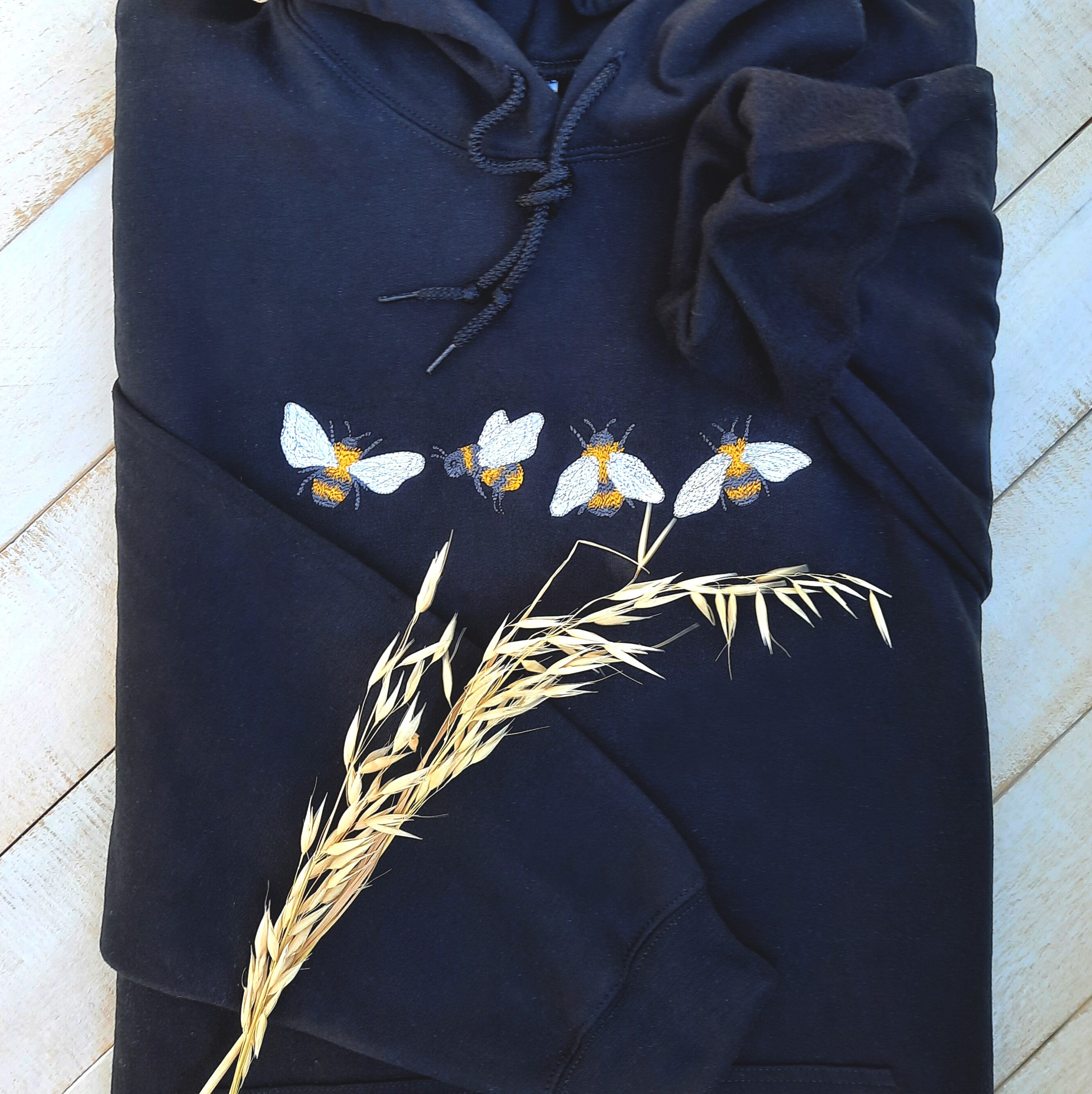 Bees Embroidered Hoodie, Cute Bees Hoodie, Bees Lover Hoodie, Themed ...