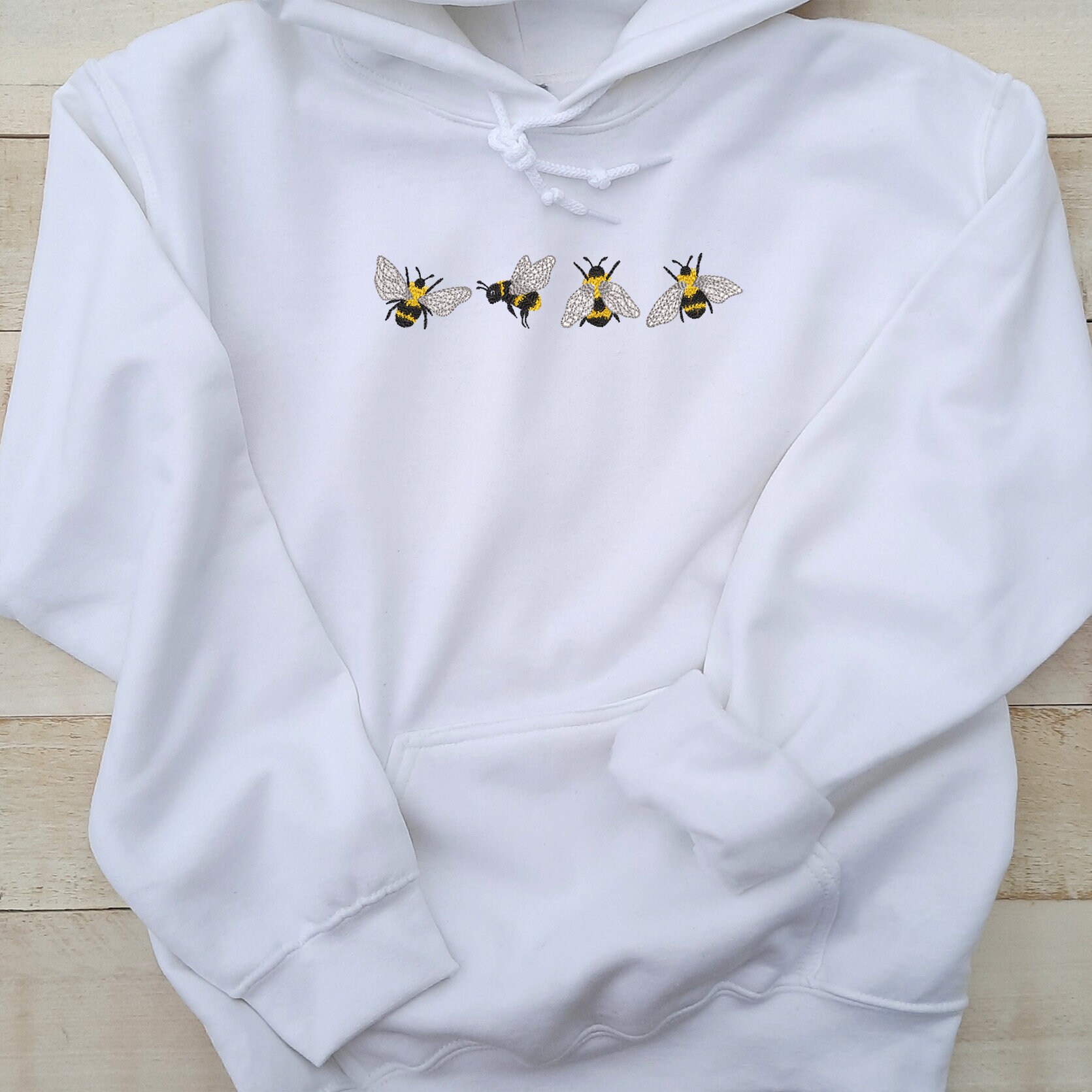 Bees Embroidered Hoodie, Cute Bees Hoodie, Bees Lover Hoodie, Themed ...