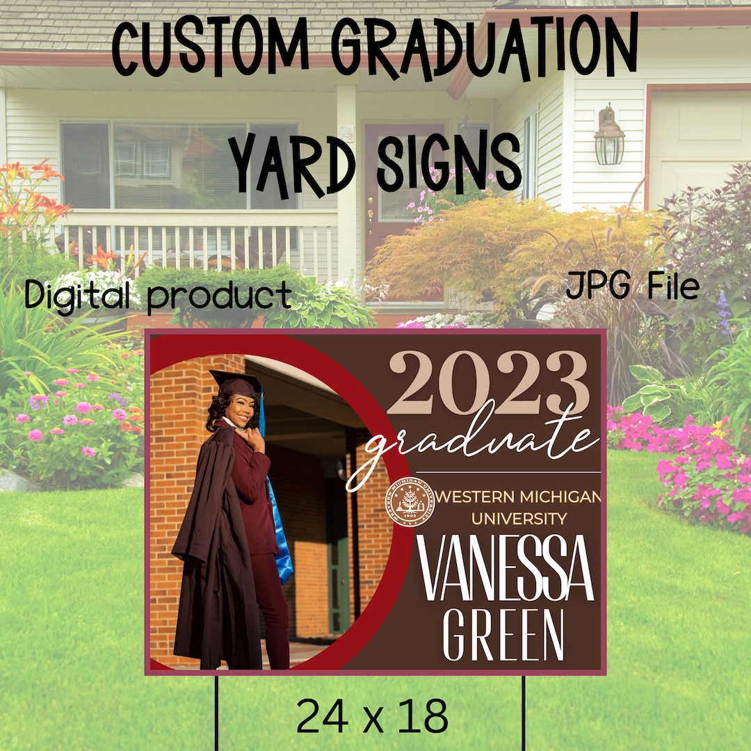 Printable Grad Yard Sign, Graduation Yard Sign, Digital Print Yard Sign ...