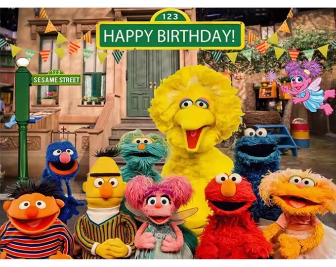 Sesame Street Kids Birthday Party Photo Backdrop Decoration 5 X 3 Foot ...