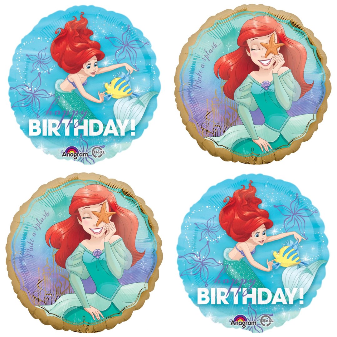 Ariel Balloons: Little Mermaid 18-inch Party Decoration, Set of 4 - Etsy