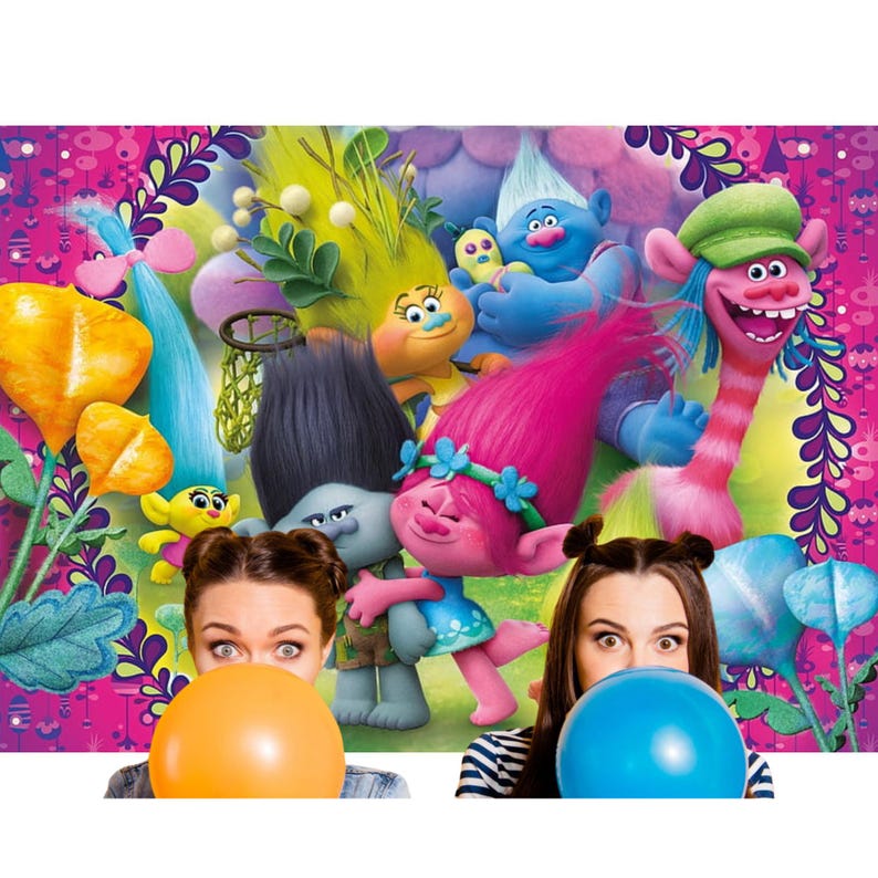 Trolls Kids Birthday Party Photo Backdrop Decoration 5 X 3 Foot Size ...