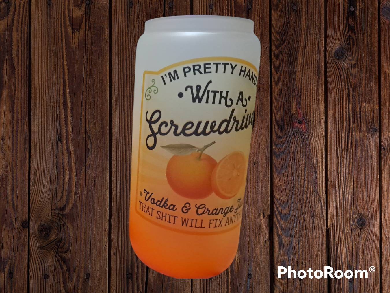 18oz Screwdriver Glass Tumbler Custom Made - Etsy