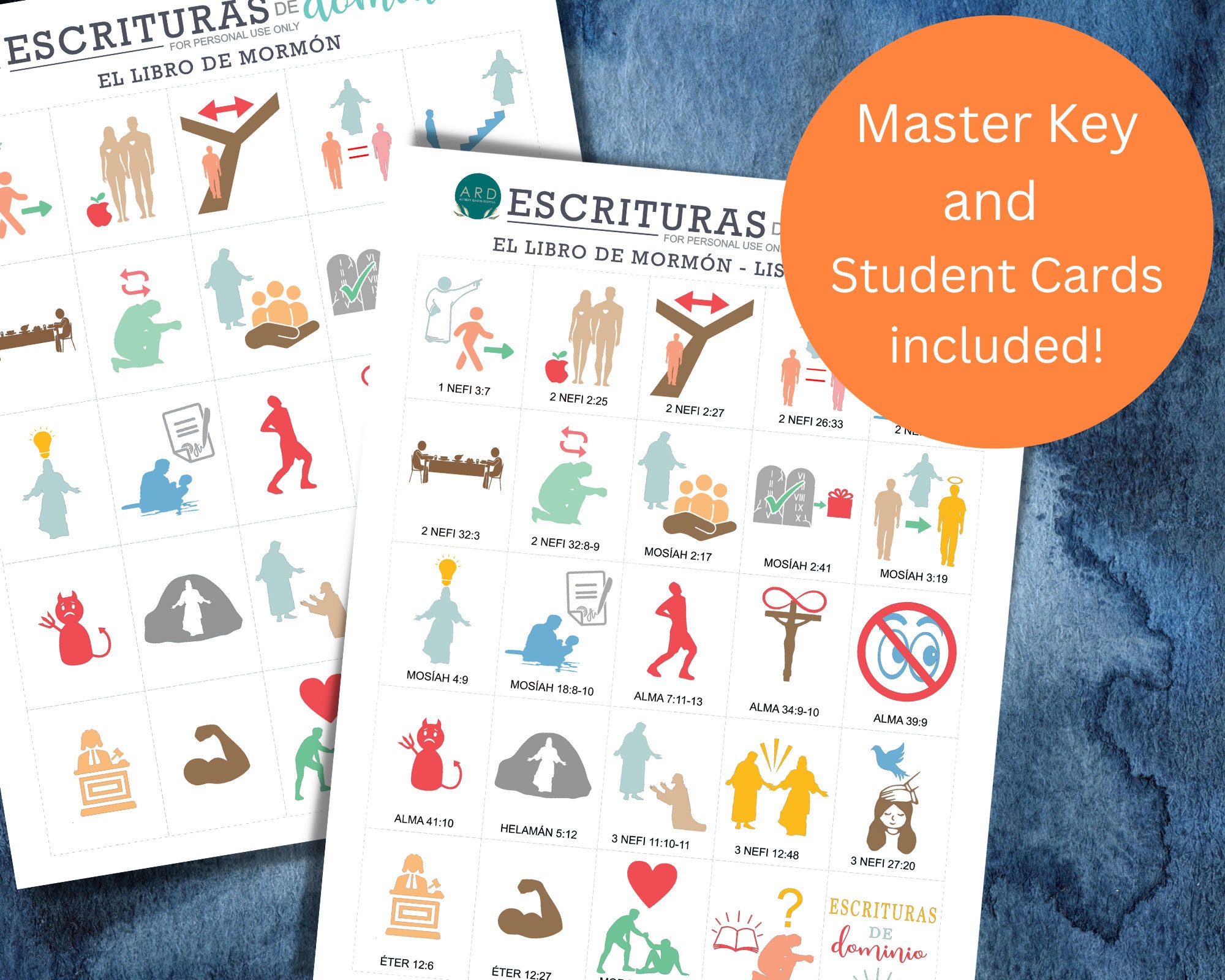 LDS Scripture Mastery Prompt Cards Book of Mormon//spanish//lds ...