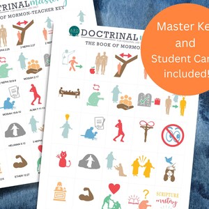 LDS Scripture Doctrinal Mastery Prompt Cards Book of Mormon//english ...