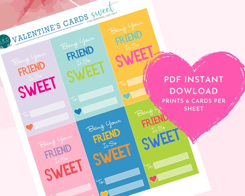 Kids Printable Valentine's Day Cards//generic//school//boys and Girls ...