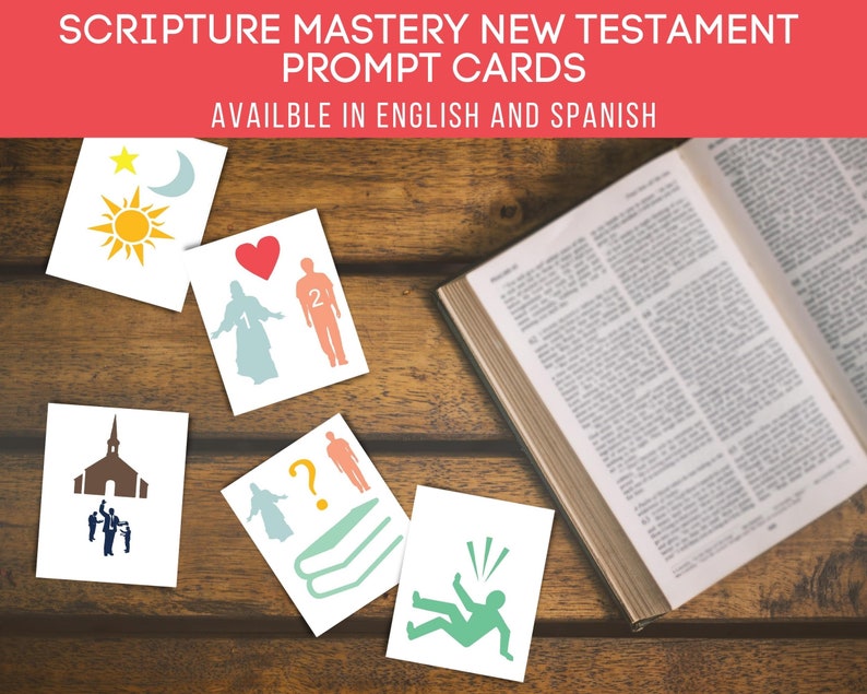 LDS New Testament Scripture Mastery Prompt Cards: English & Spanish ...