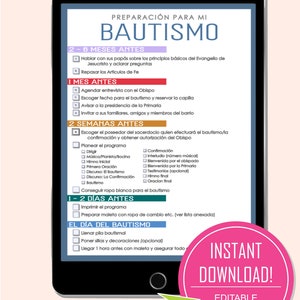 LDS Baptism Checklist SUD Spanish - Etsy
