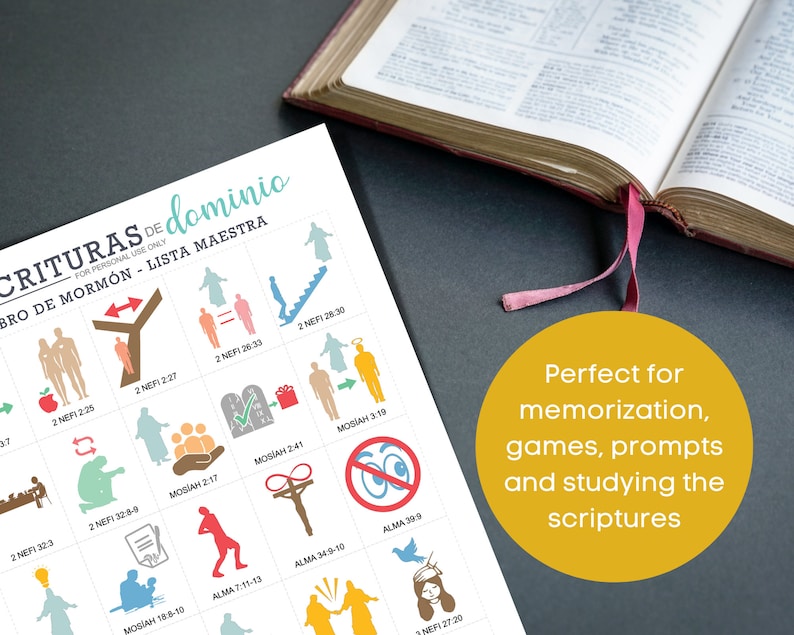 LDS Scripture Mastery Prompt Cards Book of Mormon//spanish//lds ...